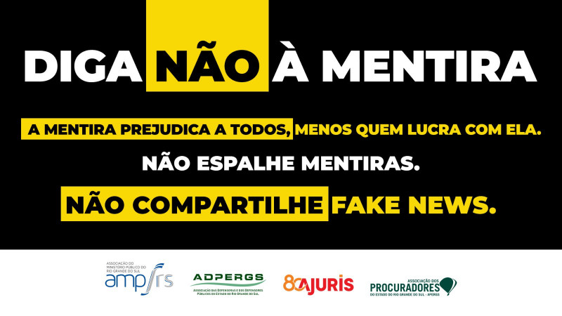 Associações do sistema de Justiça gaúcho lançam campanha contra fake news